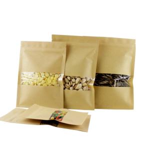 Quality Smell Proof Flat 3 Side Seal Pouch With Clear Window With Ziplock For Dry Food for sale