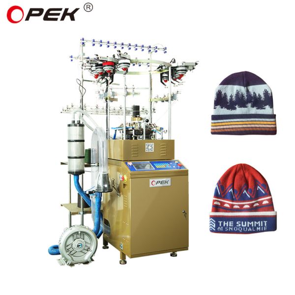 Quality Touch Screen OPEK Circular Jacquard Scarf and Hat Knitting Machine 9INCH Cylinder Diameter for sale