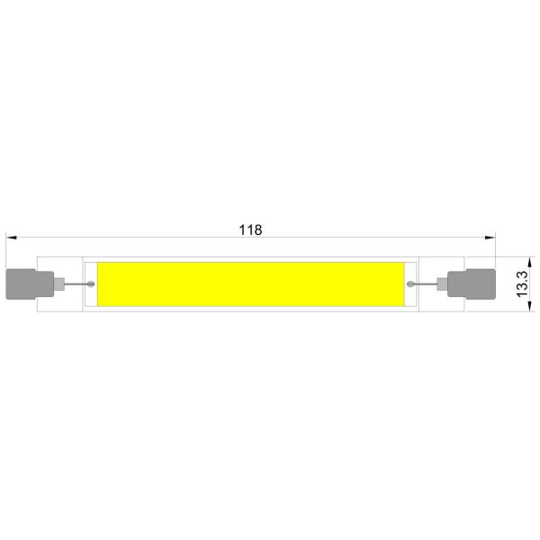 Quality Residential Lighting 8W 118x13.3mm 3000K LED R7S Bulb for sale