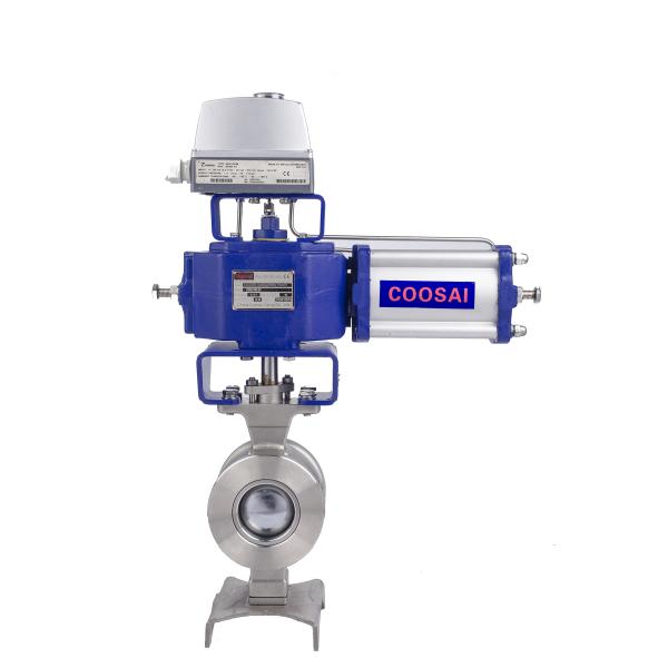 Quality Pneumatic Operated Wafer Type DN75 Segment Ball Valve for sale