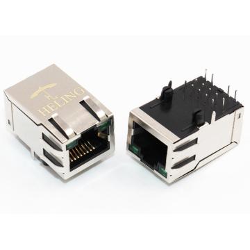 Side Entry PCB Mount 1000Base T RJ45 , 1000M RJ45 Female 8P8C Modular Jack
