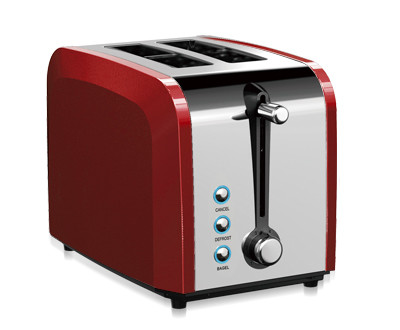 Quality 2 Slice Wide Slot Polished Stainless Steel Toaster Defrost Function for sale
