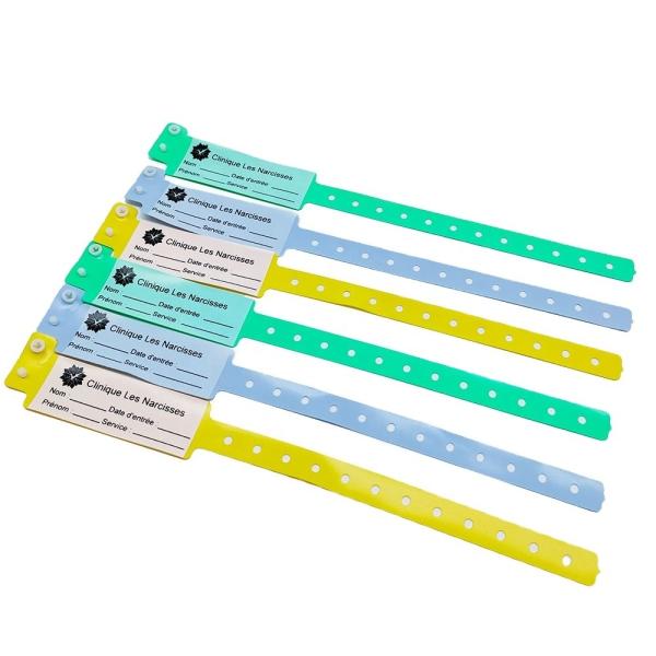 Quality 100pcs Custom Writeable ID Bracelets for Child Park Waterproof Patient Wristband for sale
