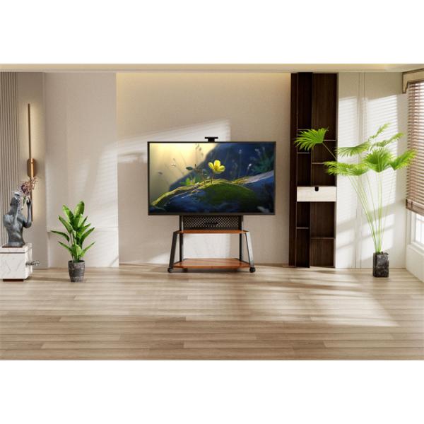 Quality Adjustable Height Mobile TV Cart With Cable Management 2 Shelves Tv Mount Stand for sale