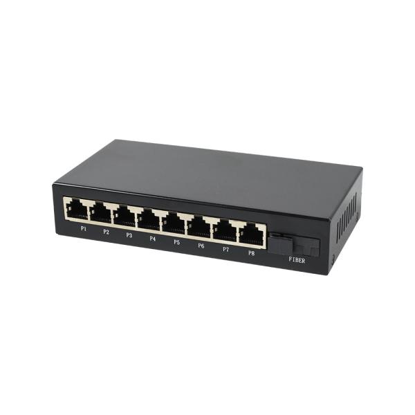 Quality 7W 20Gbps 20km L2 Fiber Optic Switch 8 Port 1 SFP 10/100/1000Mbps for sale