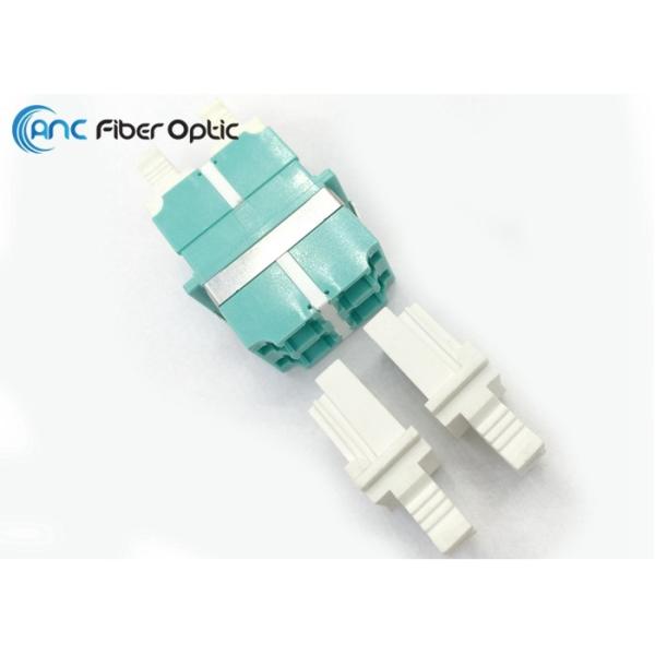 Quality LC Quad Fiber Optic Adapters Stackable Four Port in Blue Green Aqua Colors for sale