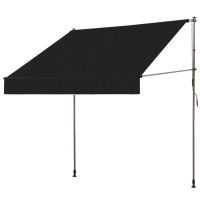 Quality 300x130cm Polyester Fabric Outdoor Balcony Clamp Awning with Iron Frame in Gray for sale