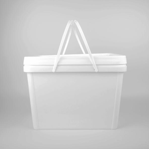 Quality 20L White PP Rectangular Plastic Bucket with Sealing Lid for sale