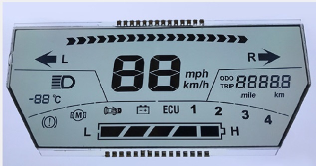 Transflective 2.9 Inch LCD Screen front view and technical details