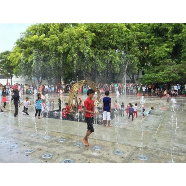 Quality Interactive LED Lamp Marble Floor Water Dancing Fountain for sale