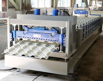 Quality 0.4-0.8mm Thick Glazed Roof Making Machine , Glazed Tile Roll Forming Machine for sale