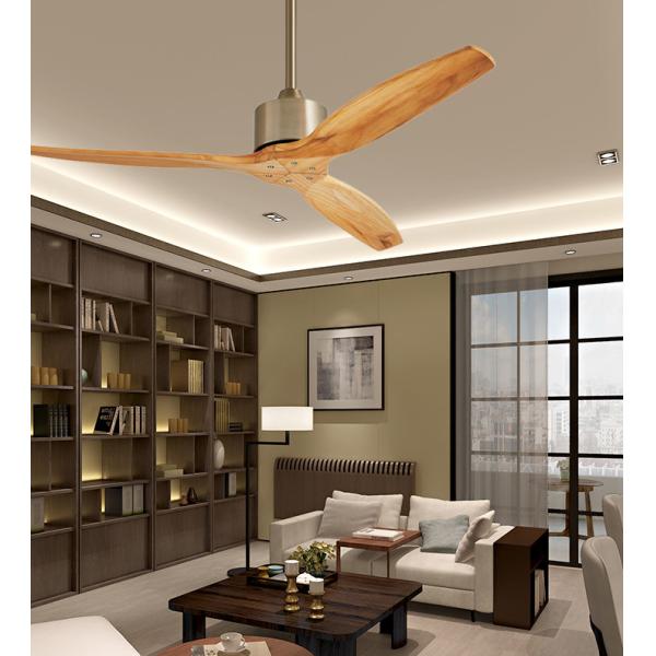 Quality DC Motor Real Wood Ceiling Fan With Light Wood / Remote Control for sale