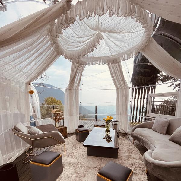 Quality Prefabricated Dome House Geodesic Sunroom with Curtains Dome Homes for sale