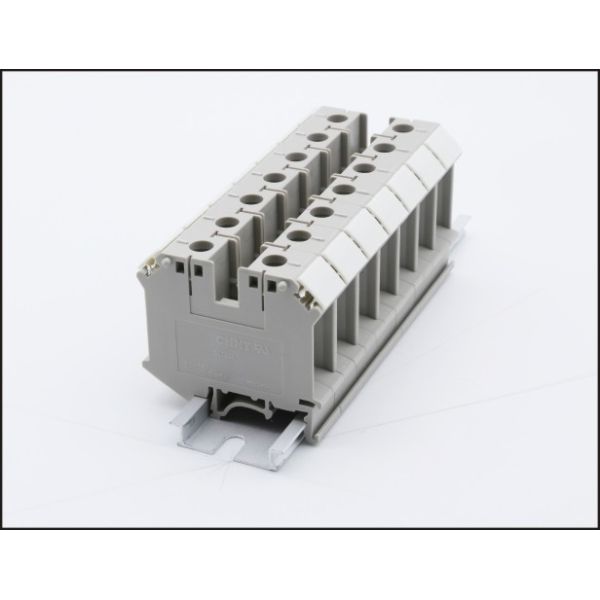 Quality 15.2mm Rail Terminal Blocks 125A 800V M6 Screw PA66 / UL94-V0 Brass for sale