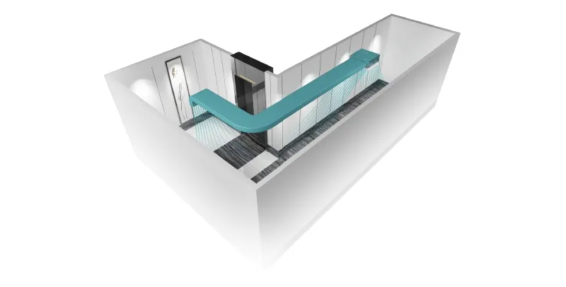 Branch discharge option for irregular room layouts