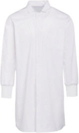 Quality Two Sides Insert Pocket Dustcoat White Rib Knit Cuff Work Clothes for sale