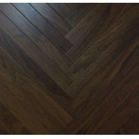 Quality Smooth American Walnut Herringbone Parquet Flooring For Residential for sale