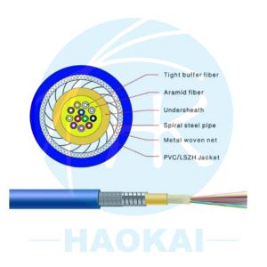 Quality GJFXH Simplex Armored Indoor Drop Fiber Cable G657A2 1core With Kevlar Yarn for sale