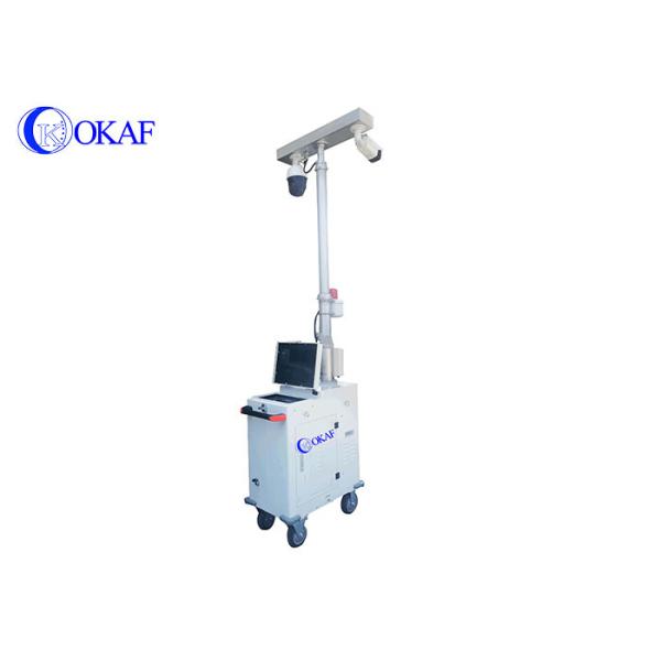 Quality Battery Power Body Temperature Detection Tower Mobile Sentry With Binocular for sale