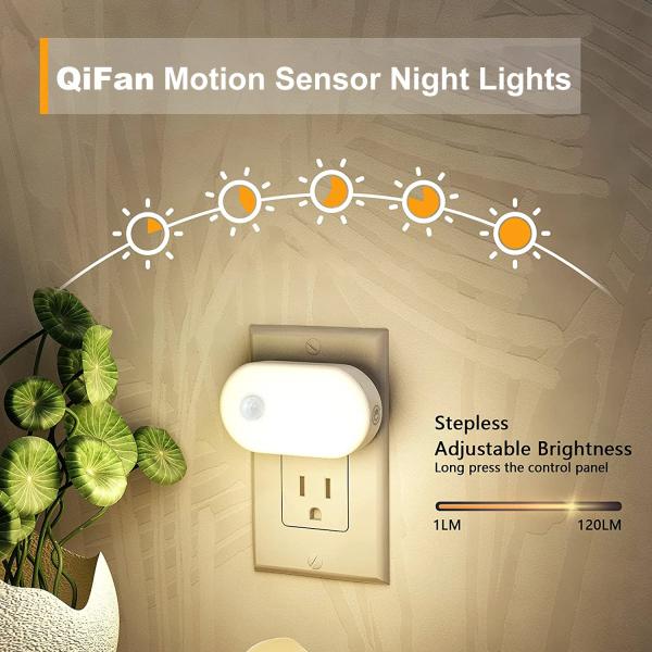 Quality 0.3W 500mAh Amber Plug In Smart Motion Sensor Night Light With Adjustable for sale
