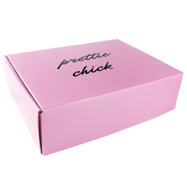 Quality Flat Cardboard Custom Mailer Boxes Printed Pink for sale