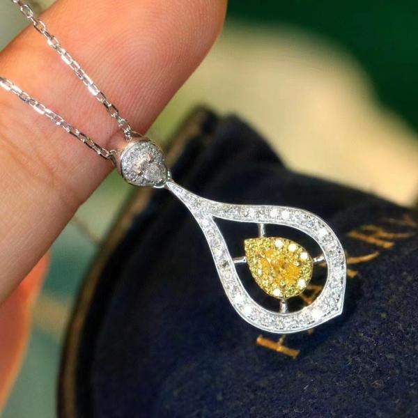Quality Choker Real Gold Lab Grown Diamond Necklaces Yellow Customization with Yellow for sale