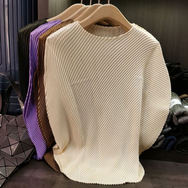 Quality Women's Loose-Fitting Batwing Sleeve T-Shirt for Spring Summer Casual New Solid Color Dragon Scale Design for sale