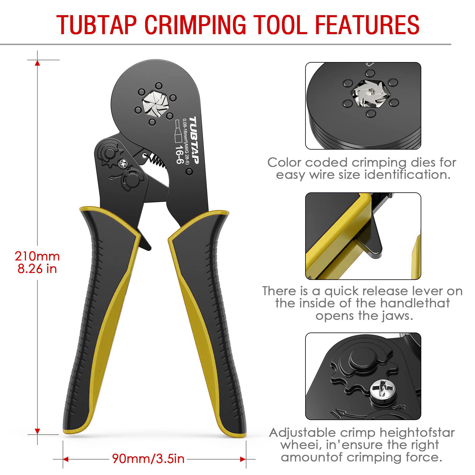 Multicolor Durable Hex Crimping Tool , Portable Wire Rope Ferrule ...