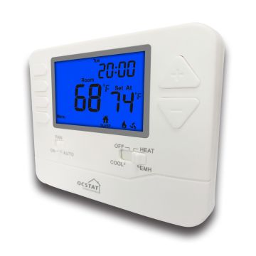Quality 24V Digital Room Heat Pump Thermostat With Large Digital Display Dual Powered for sale