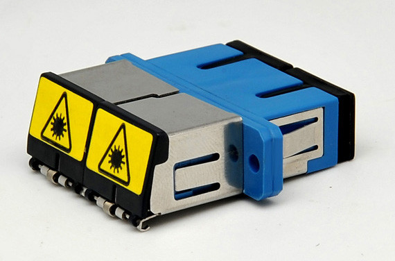Quality SC Duplex Fiber Optic Adapter Ceramic Sleeve With Separate Metal Shutter Cap for sale