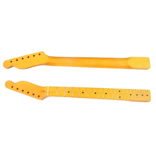 Quality Matte Finish Darker Yellow TL Guitar Neck Maple 22 Frets 26.38 Inches Length for sale