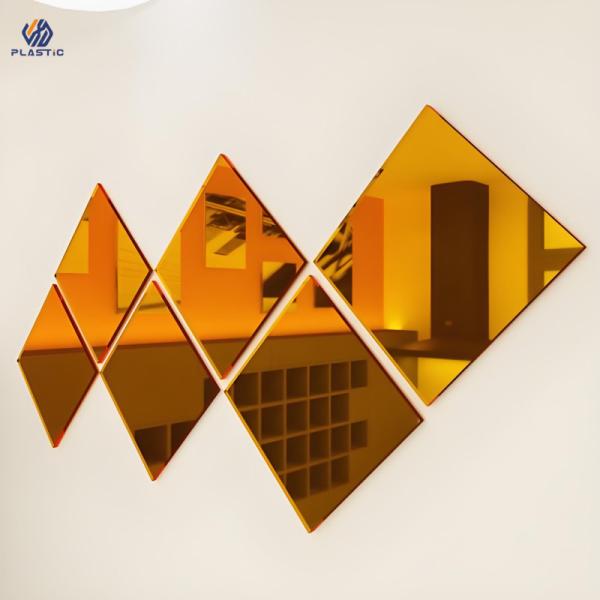 Quality 1.2g/cm3 Customizable Gold Acrylic Mirror Sheet For Wall Decorative for sale