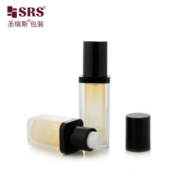 Quality Empty PET Replaceable Double Wall Square Shape Custom Color Facial Serum Airless for sale