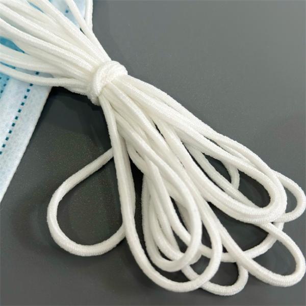 Quality 4mm 2.8mm 2mm 2.5 Mm 3mm Soft Round Elastic Cord Band White Polyester for sale