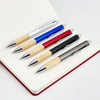 Quality Eco-Friendly Bamboo Grip Ballpoint Pen Press Metal Ball Pen For Writing Exams for sale