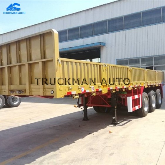 Quality 60-80 Tons Side Wall Semi Tractor Trailer 3 Fuwa Axles For Container And Bulk for sale