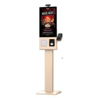 Quality Capacitive Touch 10 Point 23.8 inch Gold Vertical Self Ordering Kiosk with Customizable Logo and POS Holder for sale