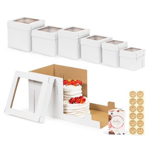 Quality ISO9001 Certified Custom Cake Boxes for Wedding and Birthday 10x10x5 20x20x8 for sale