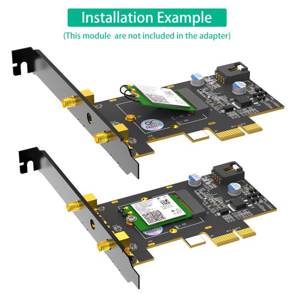 Quality NGFF M.2 Key A To PCl-e X1 Adapter For WiFi And Bluetooth Card Connect Bluetooth for sale
