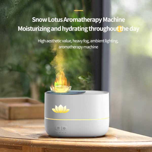 Quality White Black Flame Humidifier 350ml With Low Noise Level Less Than 35dB for sale
