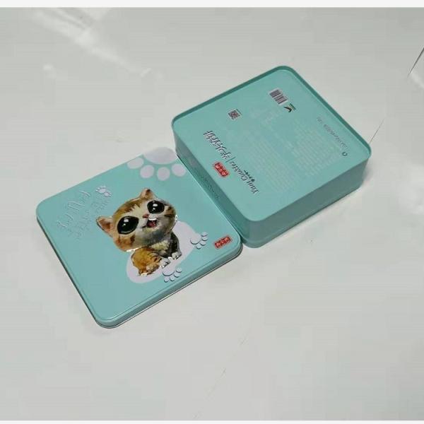 Quality Embossed Square Tin Box with Lid Lower Price Tin Cans Wholesale Metal Containers for sale