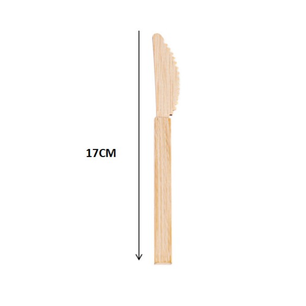 Quality 25Pcs Disposable Natural Bamboo Picnic Forks Knives for sale