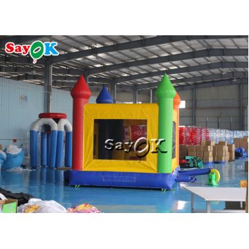 Quality 6*4m Pvc Air Jumping Bouncing Castles With Slide Commercial Inflatable Bouncer for sale
