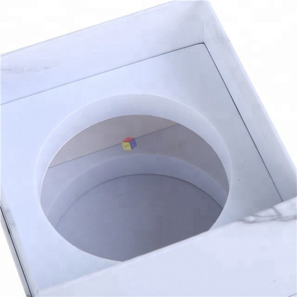 Quality Luxury Custom Logo Marble Printed Lid and Base Rigid Boxes for Candle Gift for sale