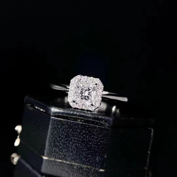 Quality Customization Limited Time Discount 18K Lab Diamonds Square Diamond Ring FL for sale