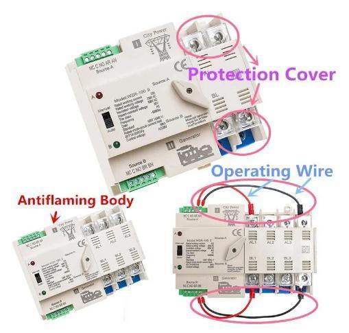 DIN Rail W2r Automatic Transfer Switch for Solar Power Mini ATS PV System