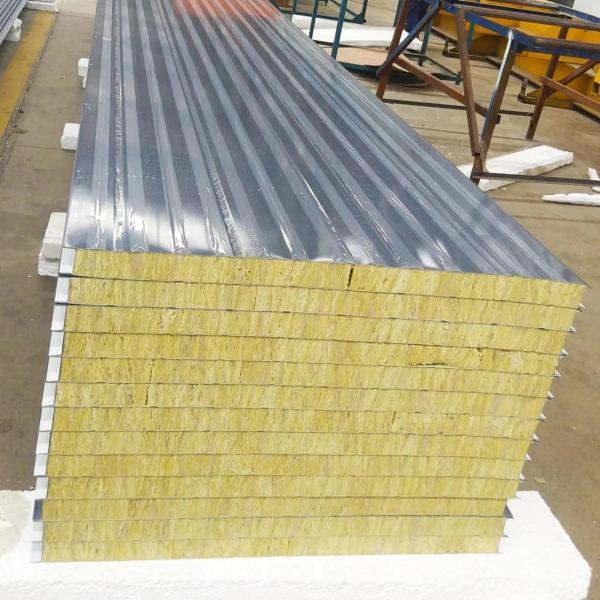 Quality Fireproof and Soundproof Structural Rock Wool Sandwich Wall Panel for Modern for sale
