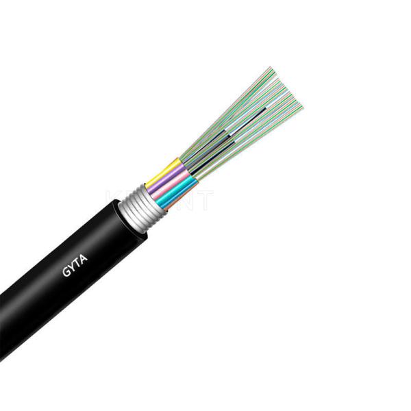 Quality 4-96 Cores Fiber Optic Cable KEXINT GYTA Outdoor Black Armoured Stranded Loose Tube for sale
