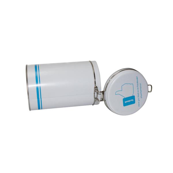 Quality Coffee Tin Can Round Tin Containers with Lids Cylinder Metal Coffee Box for sale