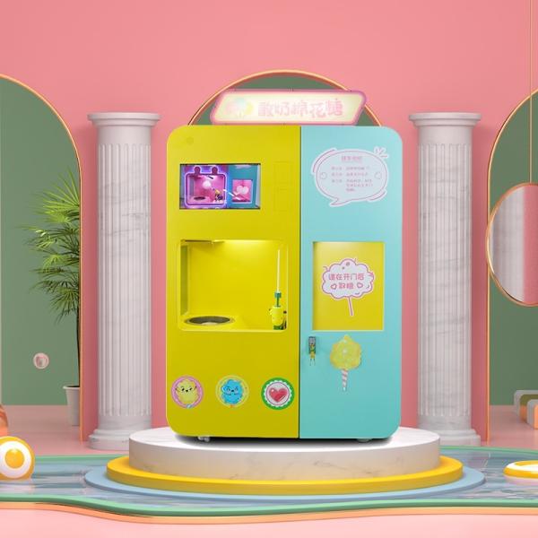 Quality Double Nozzle Floss Smart Candy Floss Machine Fully Automatic Vending for sale